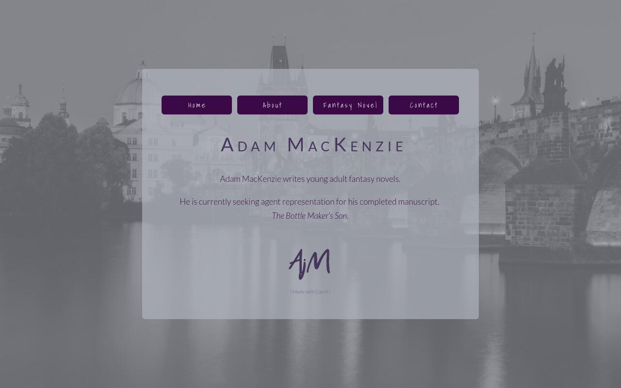 Adam MacKenzie, Writer